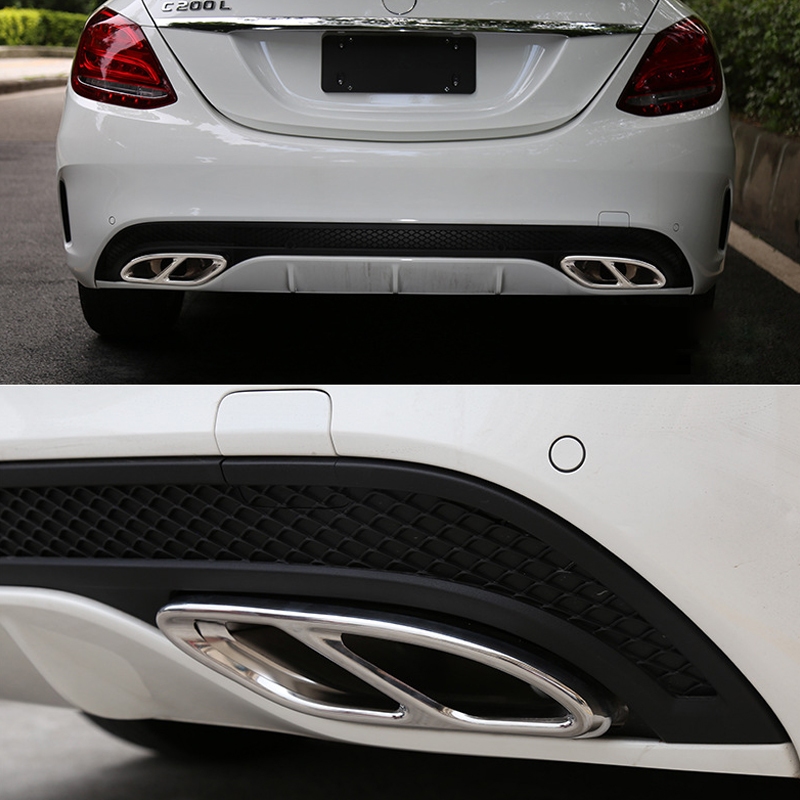 Black sliver Exhaust Tip Muffler Pipe Cover For A Class W176 B class ...