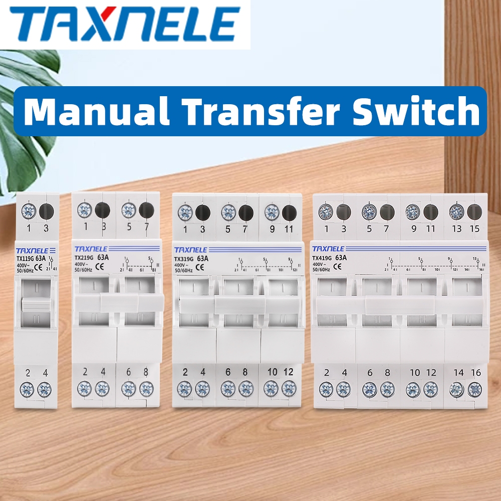 TAXNELE MTS Dual Power Manual Transfer Switch 1P 2P 3P 4P 40A 63A 230V ...