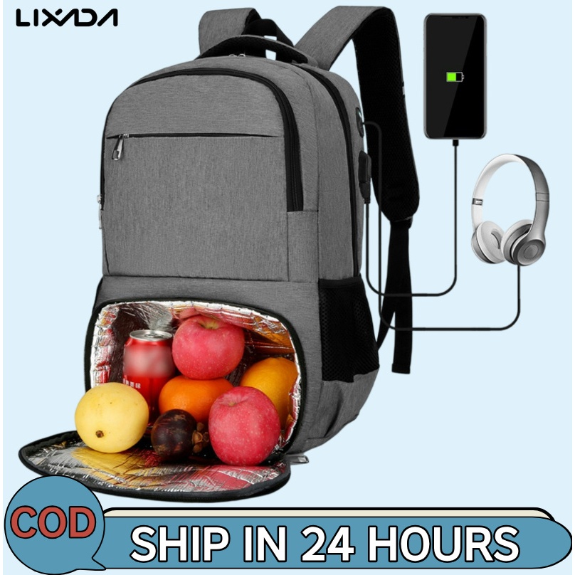 [LIXADA MALL] Lunch Backpack, Insulated Cooler Backpack Lunch Box for ...