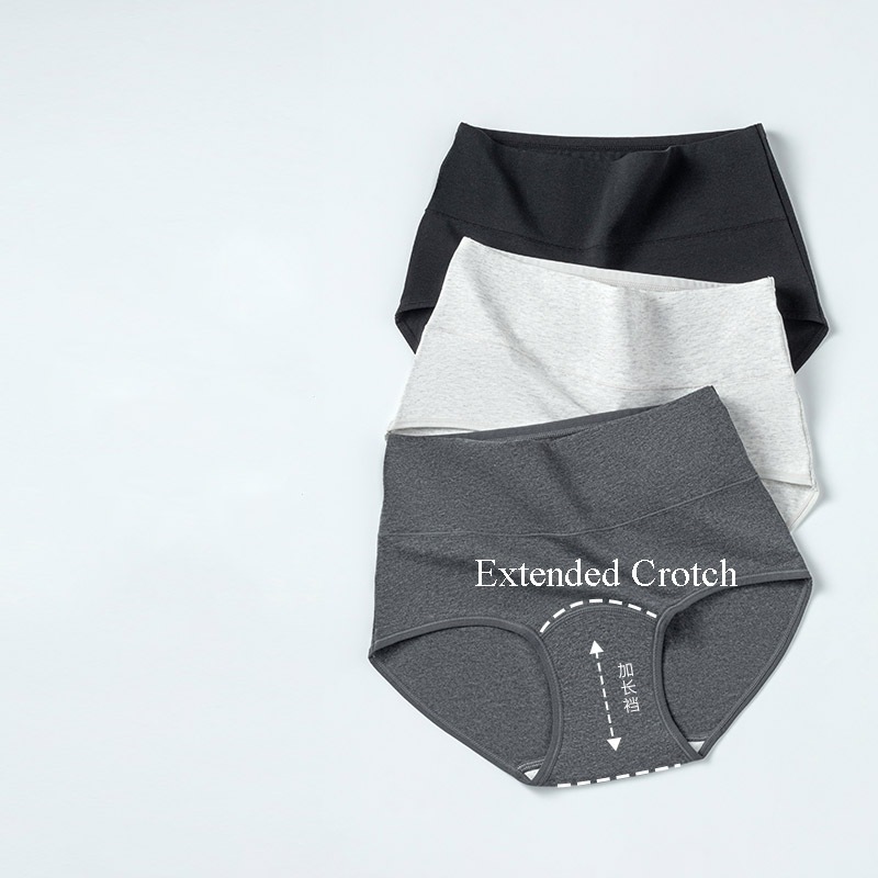 Extended Crotch Cotton Panties Women High Waist Panty Underwear Plus ...