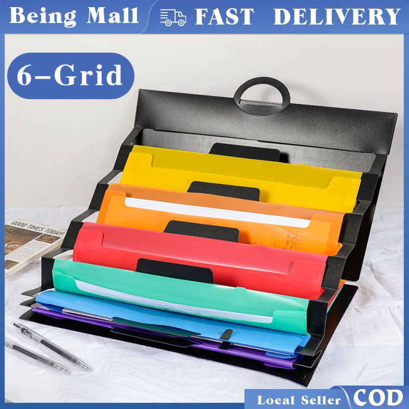 6 Pockets Wall File Holder Expanding Wall Mounted Hanging Document ...