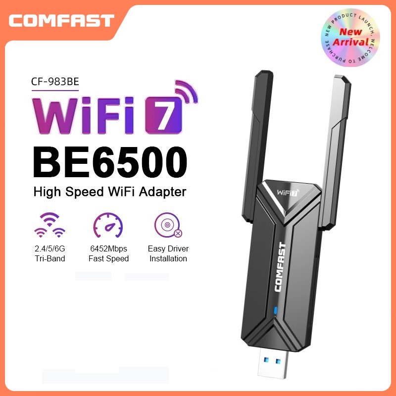 （World Premiere） COMFAST USB WiFi 7 Adapter BE6500 Wireless Network ...