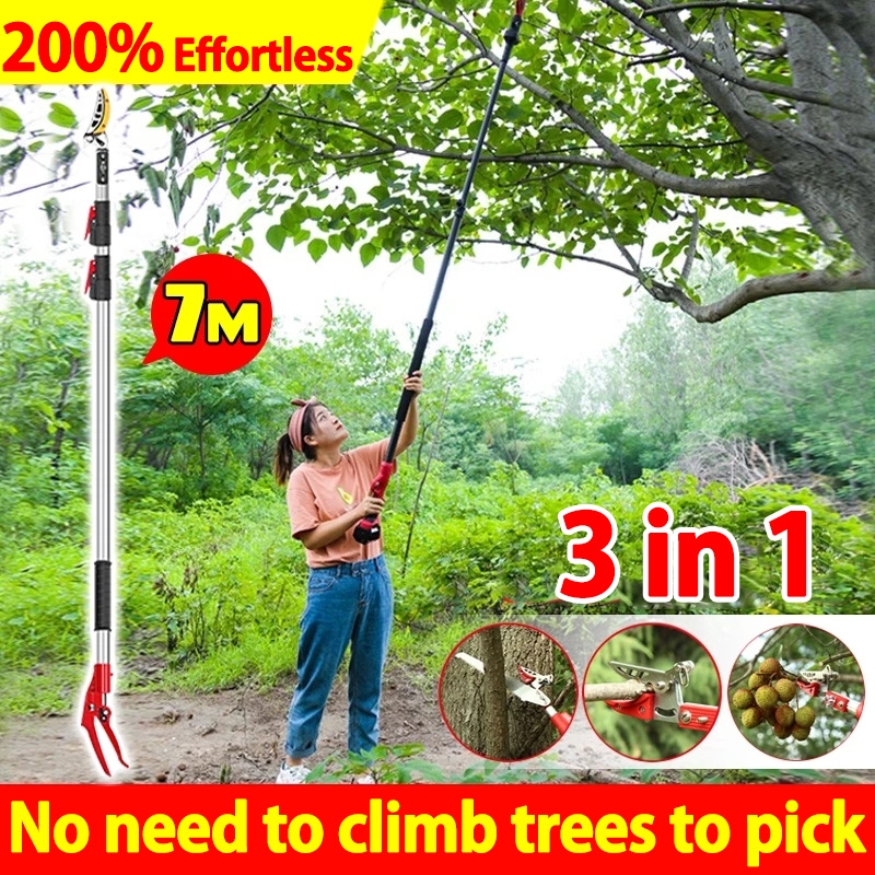Say goodbye to tree climbing Fruit Picker Telescopic Pruning Saw ...