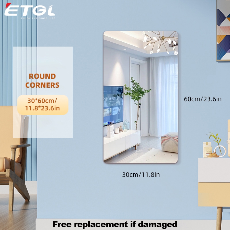 30X60cm Acrylic Flexible Mirror Sheets HD Spliced full-length mirror ...