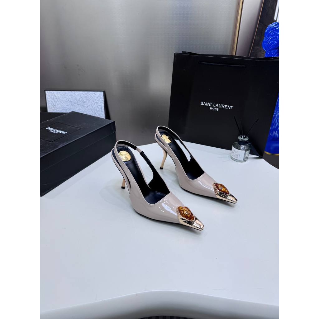 Saint Laurent 2025 New Product Square Head Emerald Elegant Atmospheric ...