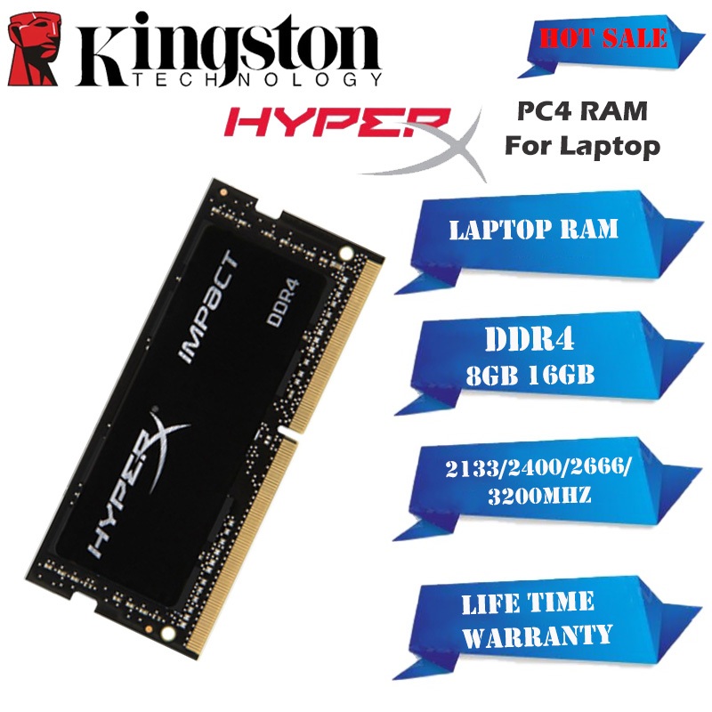 Kingston hyperx DDR4 Laptop RAM 8GB/16GB 2133/2400/2666/3200MHz 260Pin 1.2V SODIMM PC4-17000 ...