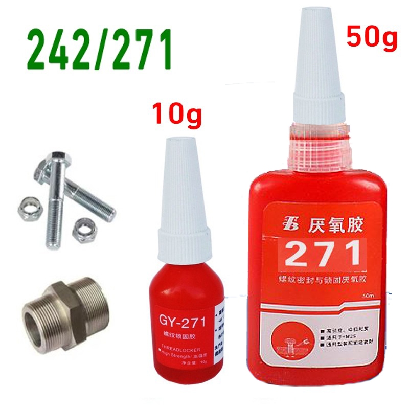 10g / 50g 】271 243 Heavy Duty Threadlocker High Strength Screw Glue Anti-Loosening Metal Thread ...