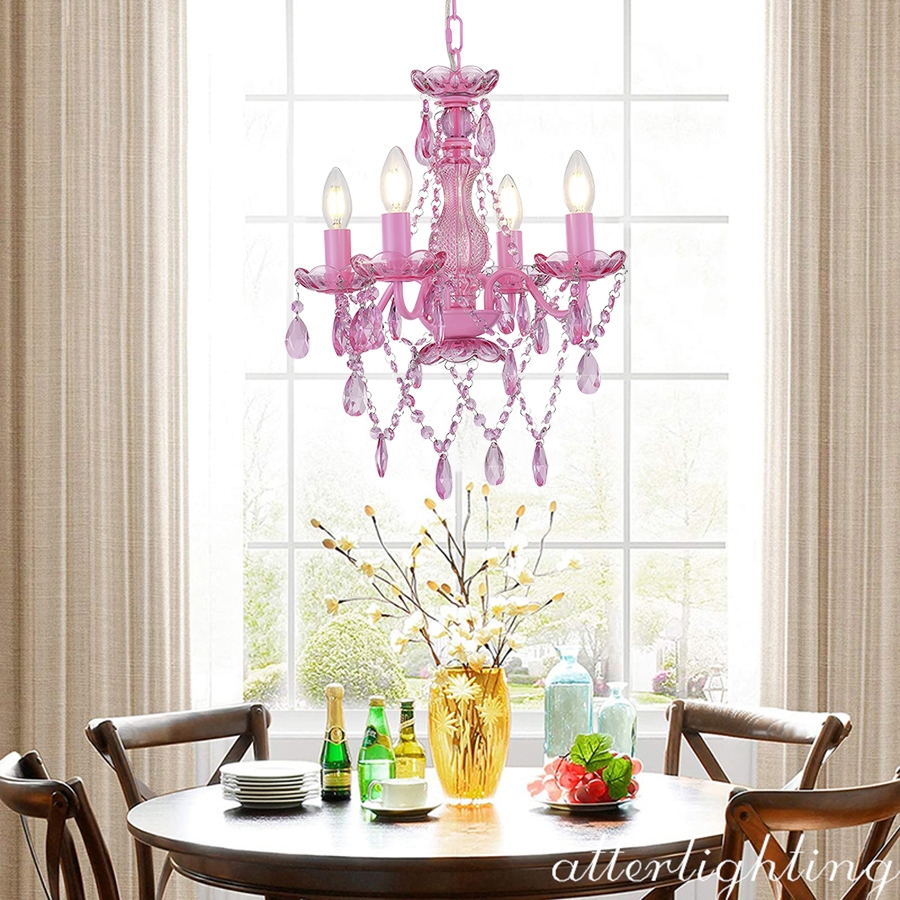[Ready Stock] 2025 Crystal Chandelier Children's Room Pink Crystal ...
