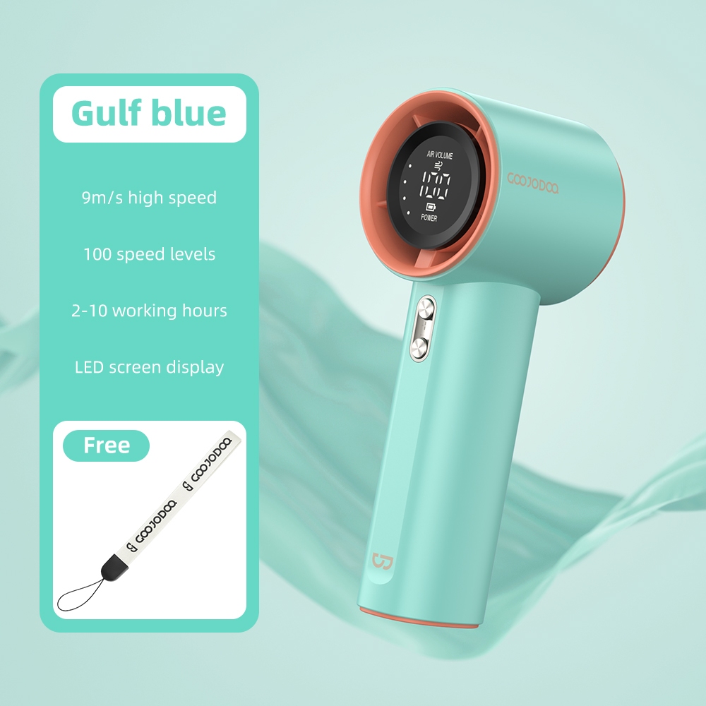 Goojodoq Portable Fan Rechargeable Handheld Jet Fan Strong Wind 100 ...