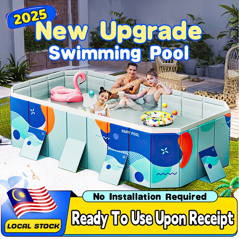 【Local Delivery】Foldable Non Inflatable Swimming Pool for Kids & Family ...