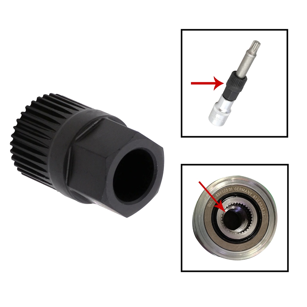 33 Spline Teeth Alternator Clutch Free Wheel Pulley Removal Tool ...