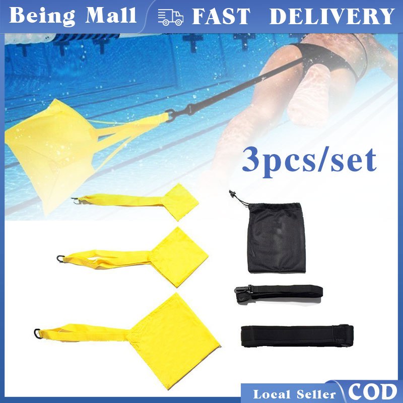 3Pcs/Set Swim Parachute Adjustable Speed Training Swimming Resistance ...