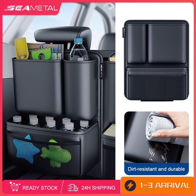 SEAMETAL Car Back Seat Organiser Organizer Stowing Tidying Multi Pocket ...
