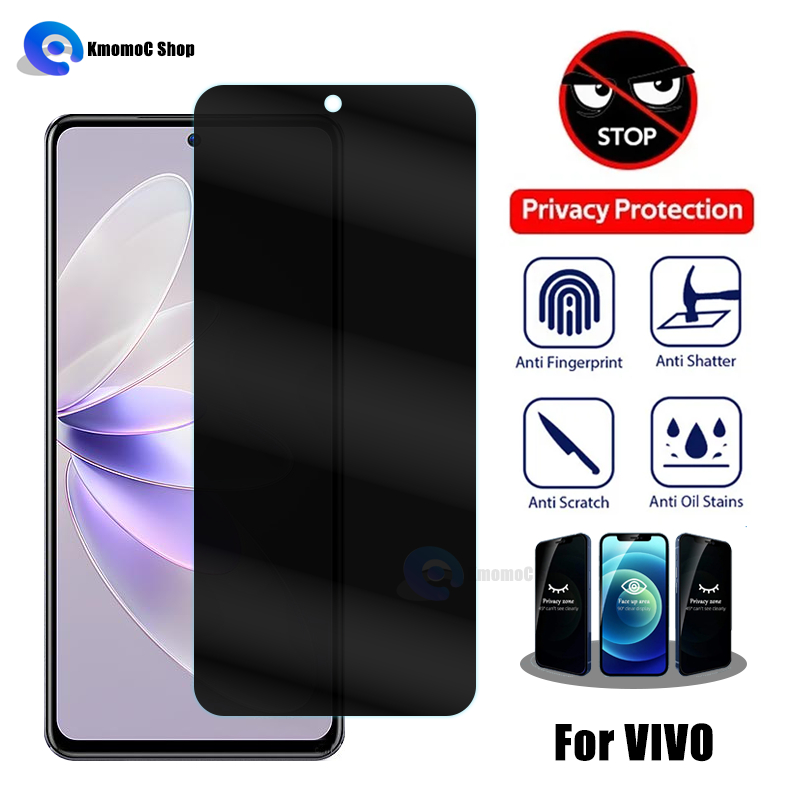 Anti-Spy Tempered Glass VIVO V40 V30 Lite Y100 V29e V27e V25 V25e V23 V23e V21 V21e V20 SE V17 ...