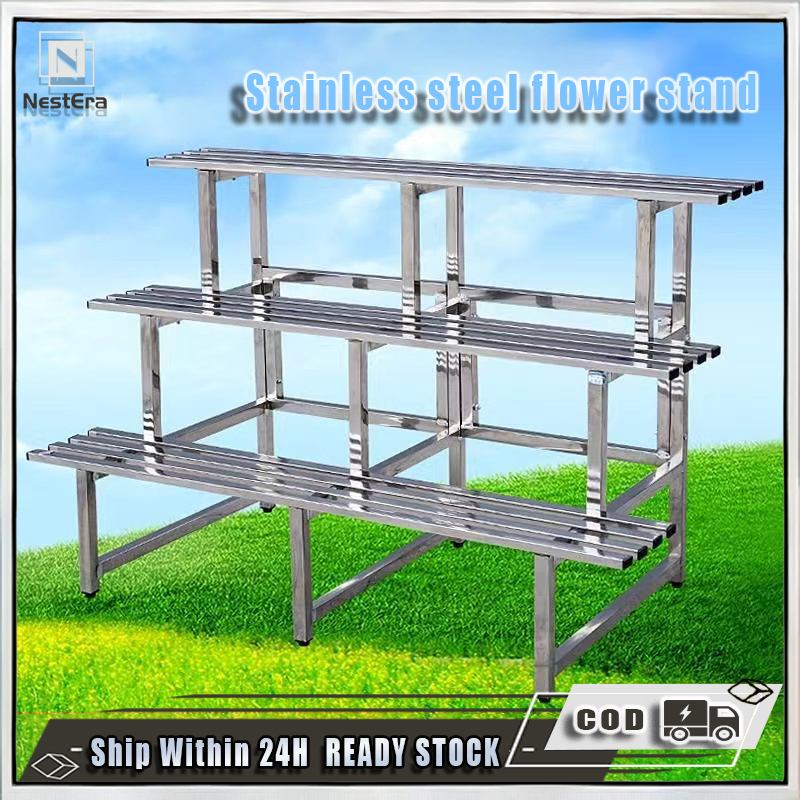 Rak Bunga Outdoor Stainless Steel Flower Rack Stand Rak Bunga ...