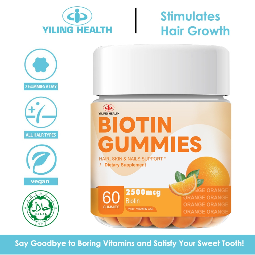 YILING HEALTH Biotin Gummies Mengekalkan rambut dan kulit yang sihat ...