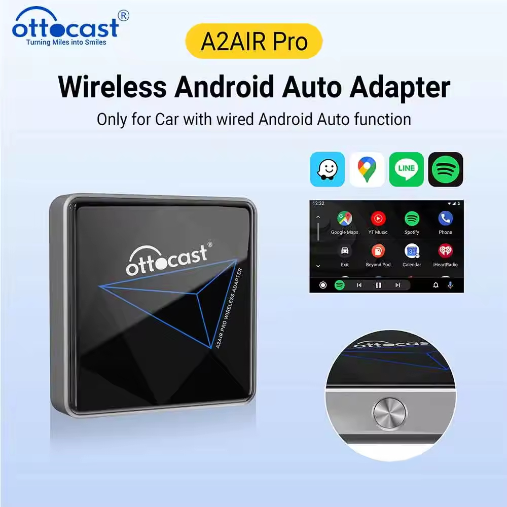 OTTOCAST A2Air Pro Wired To Wireless Android Auto Adapter Car Accessories Bluetooth Upgrade ...