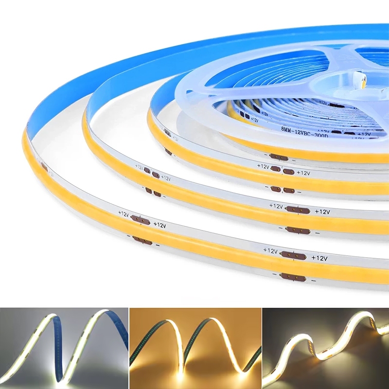 5M FOB COB LED Strip Lights High Density Flexible Diode Tape Light 3000K 4000K 6000K Linear ...