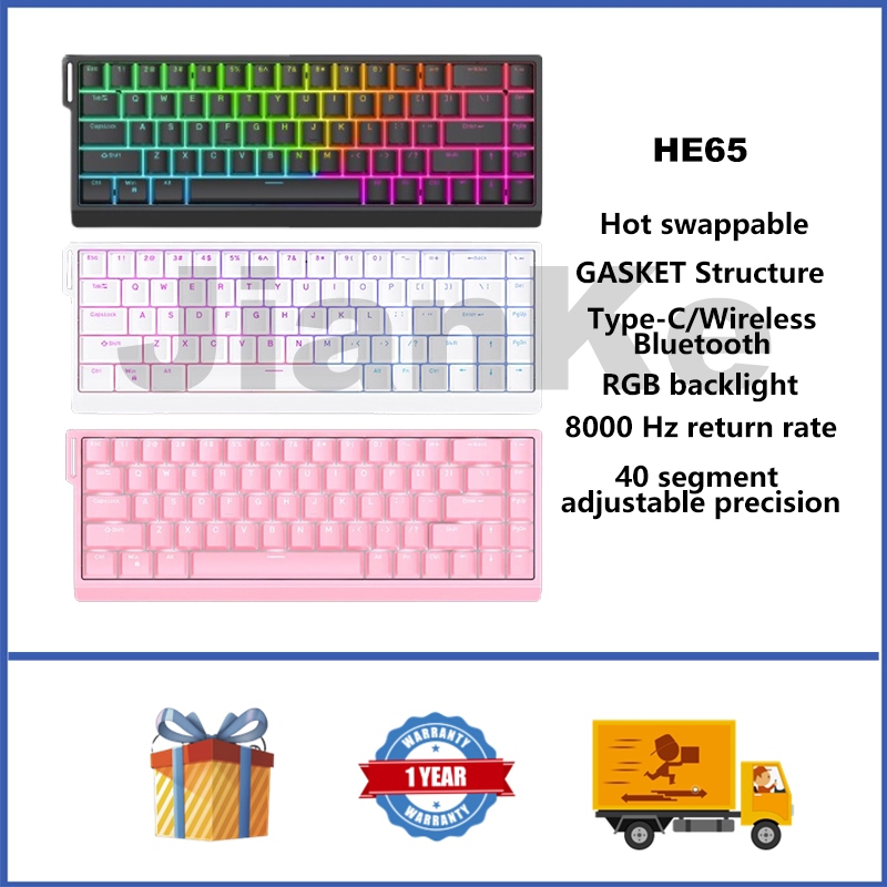 HE65 Magnetic Mechanical Keyboard 65% Hot swappable RGB GASKET Custom ...