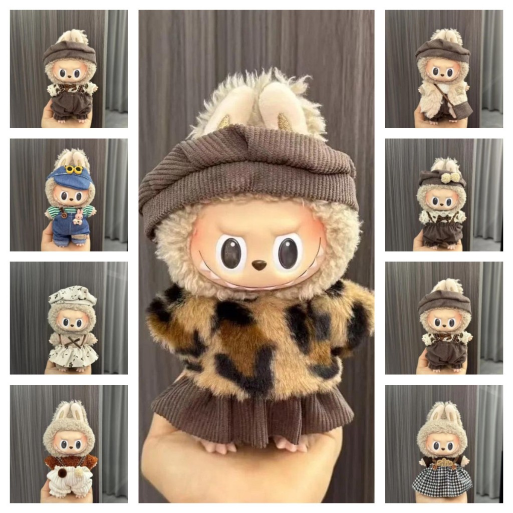 For 17cm Labubu Set Retro Style Hat Set Artistic Style Small Painter's ...