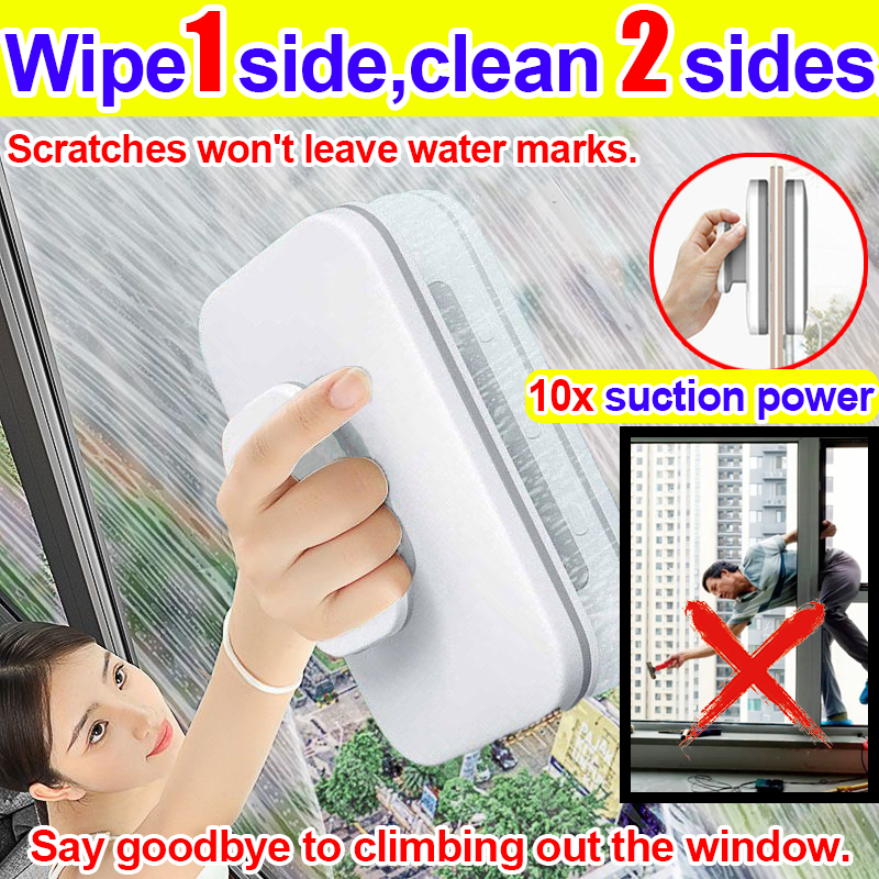 Wipe without leaving water marks Double Sided Magnetic Glass Cleaner ...