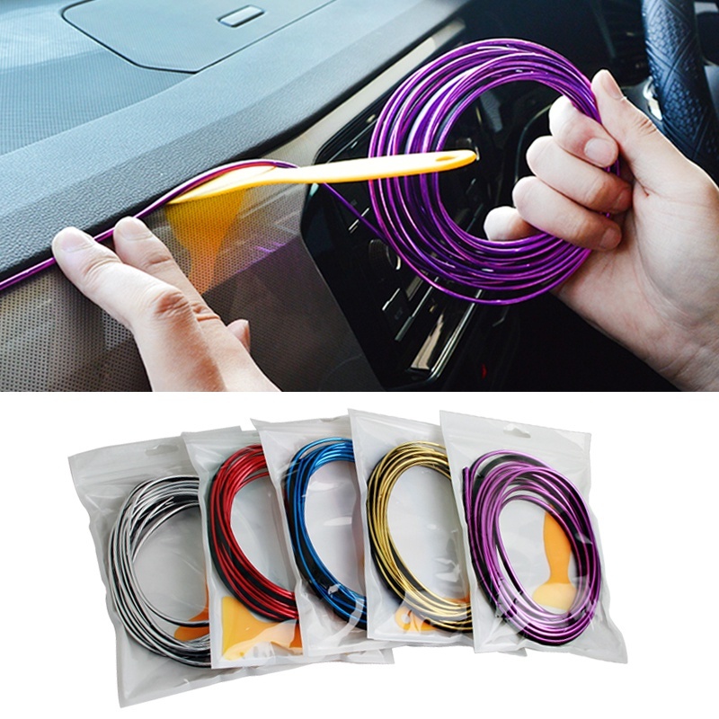 Car Strip Grid Decoration Line Wire Sticker lining Dashboard Door ...