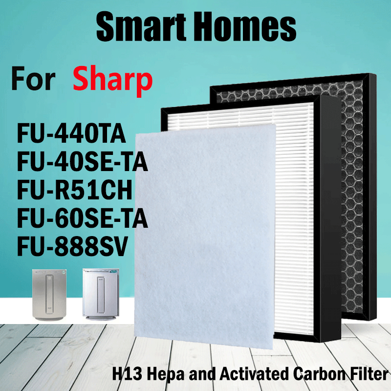 Hepa Carbon Filter for Sharp Air Purifier FU-440TA, FU-40SE-TA, FU ...