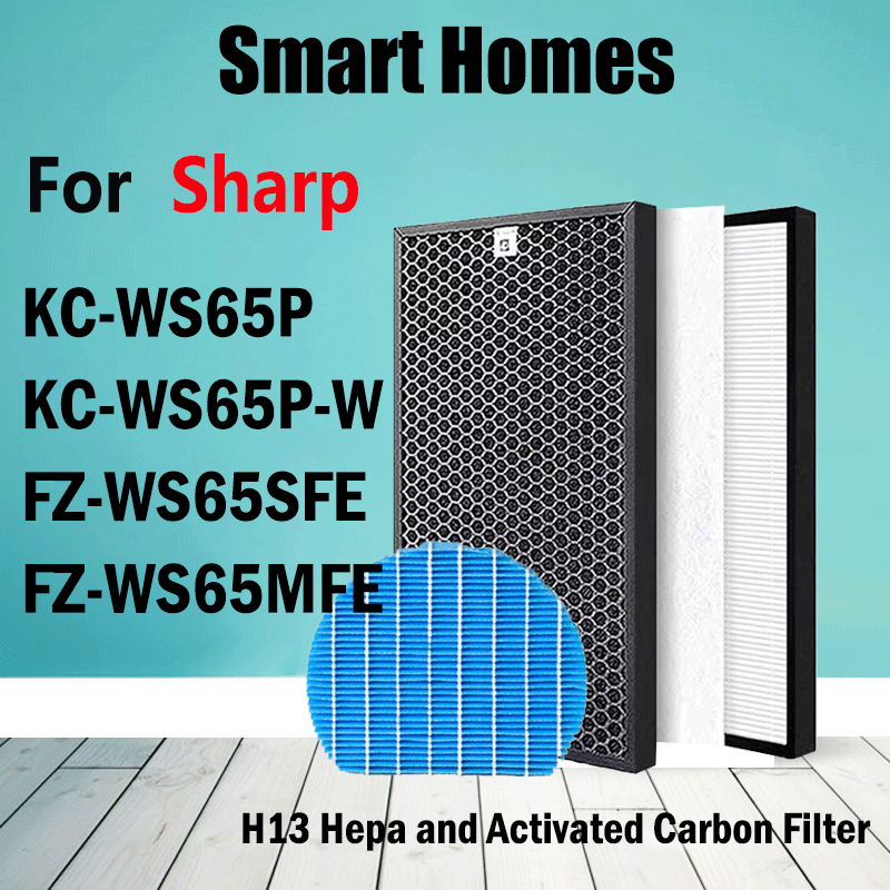Filter For SHARP KC-WS65P KC-WS65P-W FZ-WS65SFE FZ-WS65MFE HEPA and Deodorizing Filter ...