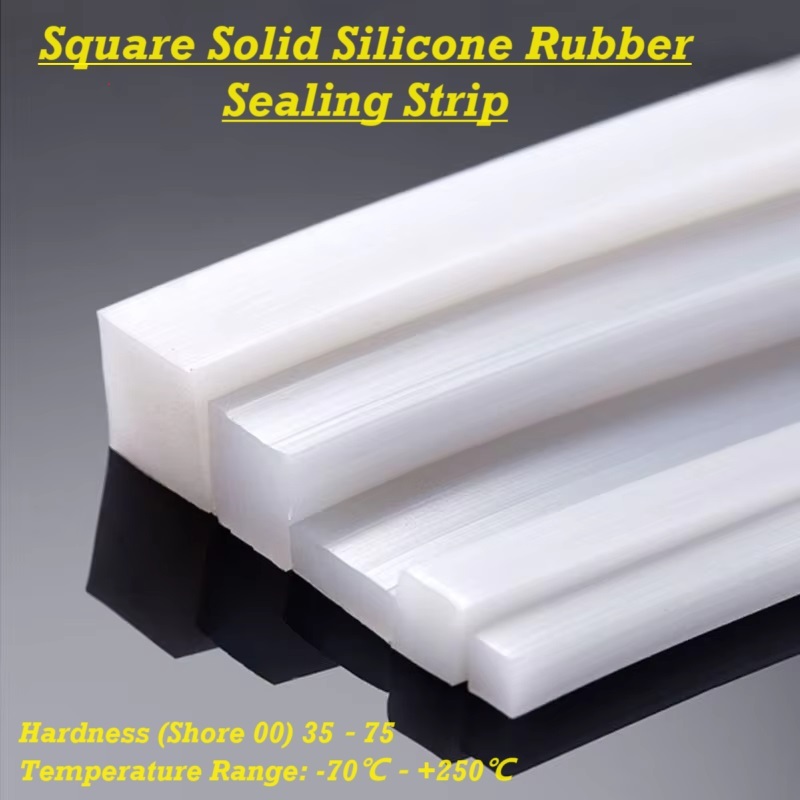 Solid Silicone Rubber Sealing Strip Square Weatherstrip Anti Oil High Temperature Seal Gasket 2* ...