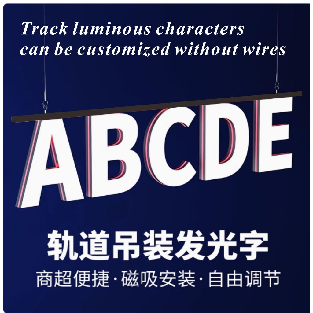 Track luminous characters, supermarket signage, luminous characters 3D ...
