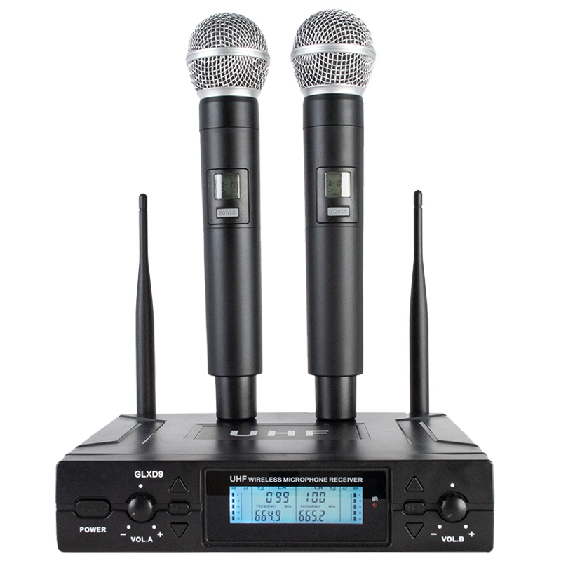 WX6 Wireless Microphone,Metal Dual Professional UHF Cordless Dynamic Mic Handheld Microphone ...