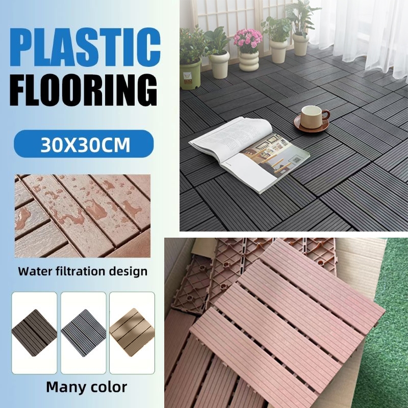 Plastic Floor Wood/ Garden Decoration/ Outdoor Brown Wood Design Floor ...