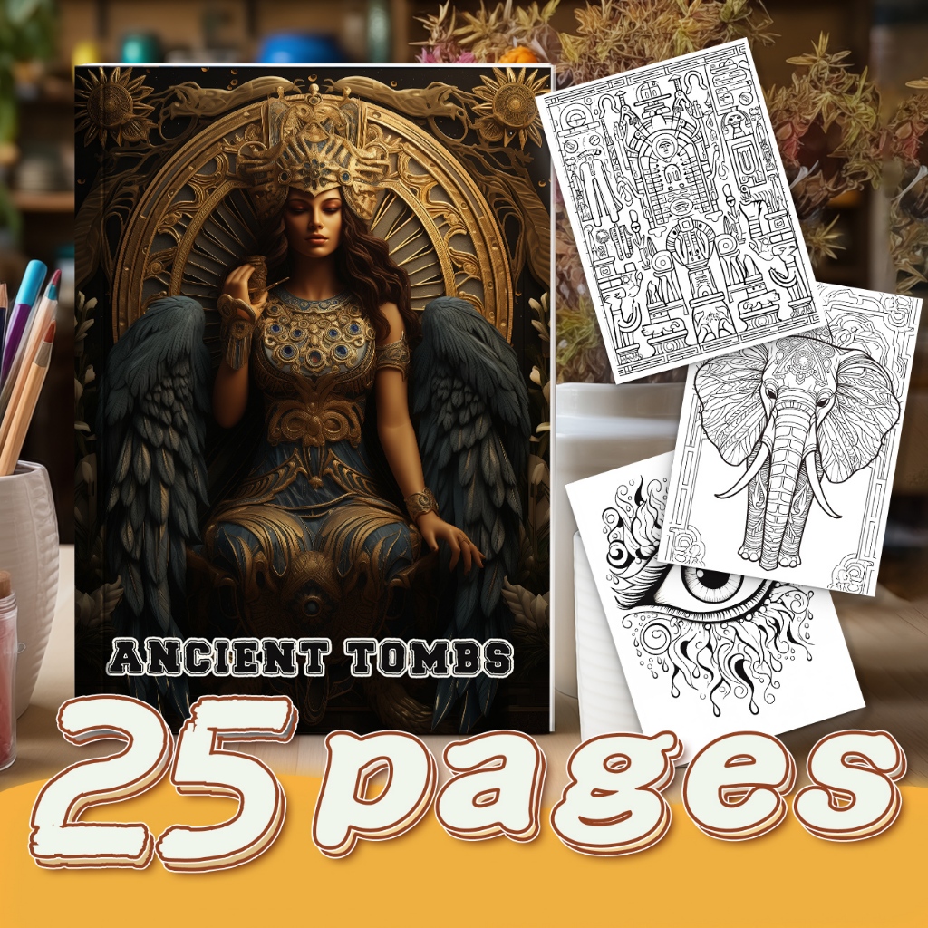 Egyptian Style Coloring Picture Book Explore The Mystery And ...