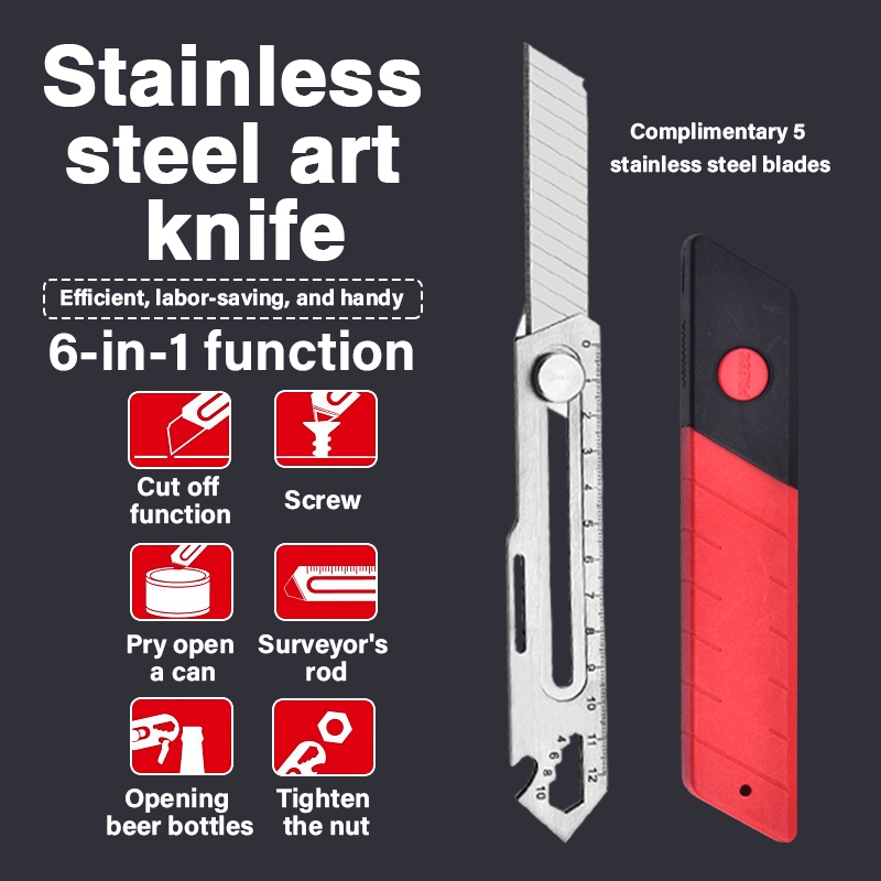Cutting Knife Pocket Utility Knife Stainless Steel Multitool knives 6 ...