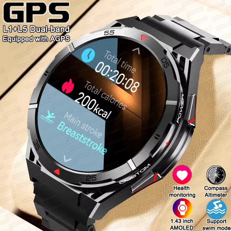2025 New Premium GPS SmartWatch Ultra HD AMOLED Display Built-in GPS BT ...