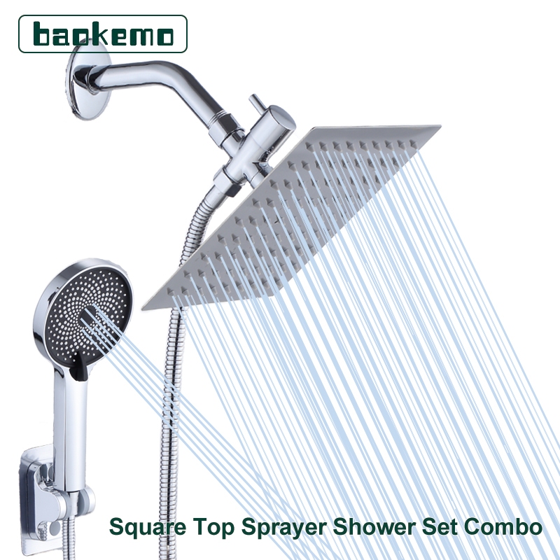 Baokemo Stainless Steel 8 inch/10 inch Square Top Sprayer Shower Set ...