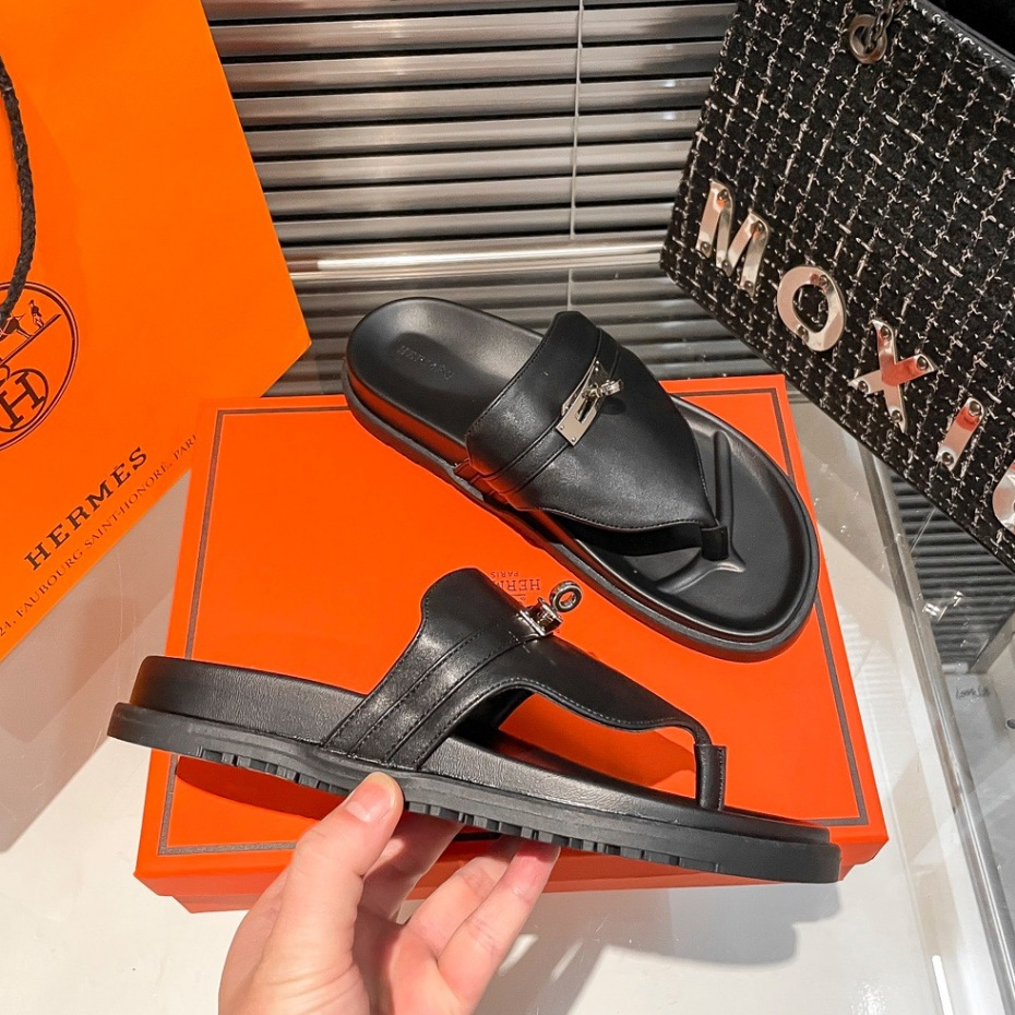 [with shoe box] H 2025 new round toe exposed toe thick bottom beach ...
