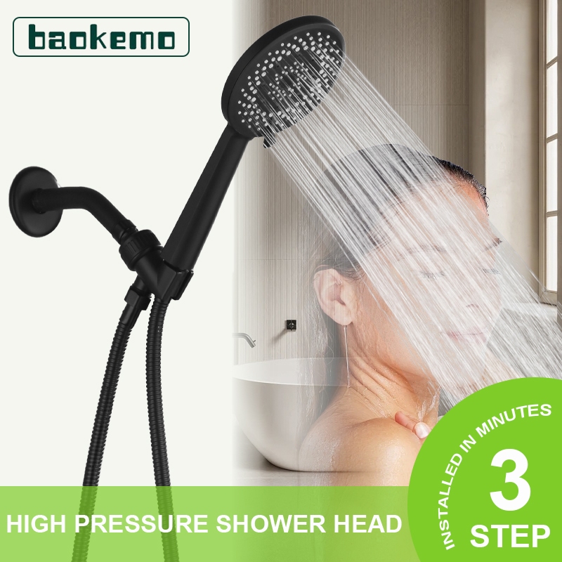 Baokemo High pressure 5-speed handheld shower head with stainless steel ...