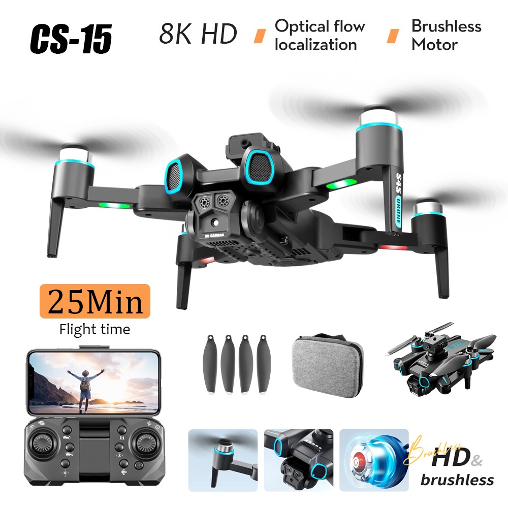 【GPS +OBS】Drone CS15 with camera 8k HD high-brushless aircraft obstacle ...