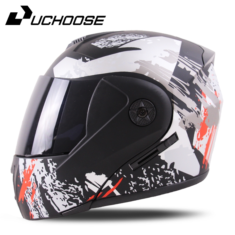 Uchoose Unisex Protective Helmet DOT Certification Double Lens Cross ...