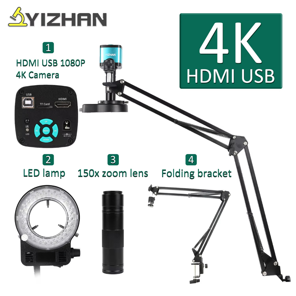 YIZHAN 4K Electronic Digital Microscope For Soldering Microscope Set ...