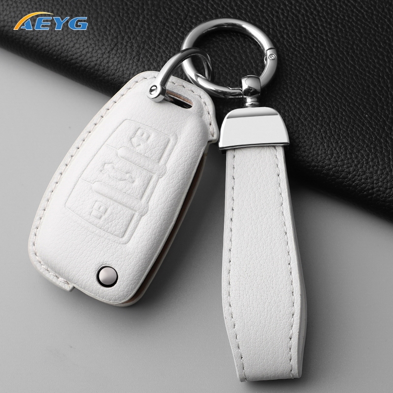 leather Car remote Key Case Cover For Audi C6 R8 A1 A3 Q3 A4 A5 Q5 A6 ...