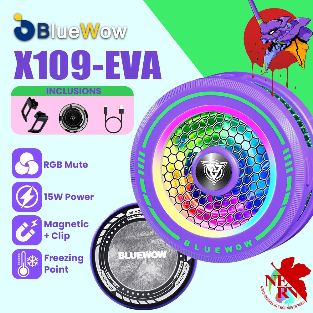 【2025 NEW】BlueWow X109-EVA 15W Phone Cooler Magnetic Cooling Fan, Extreme Cooling Phone Cooler ...