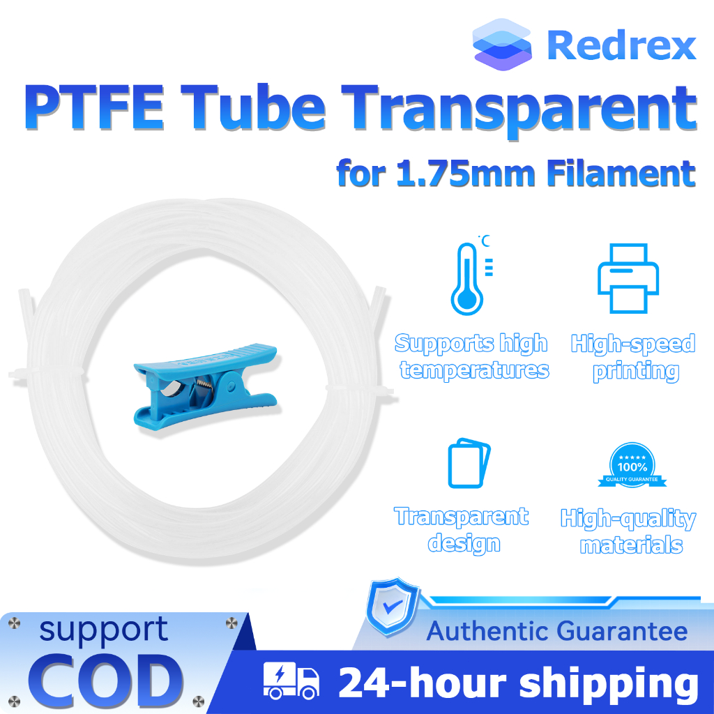5M Transparent PTFE Tube for 1.75mm Filament with Cutter for Bambu Lab ...