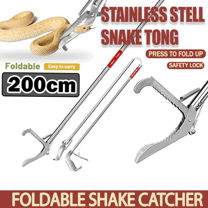 75cm/120cm/150cm/200cm Folding Snake Trap Stainless Steel Snake Tongs ...
