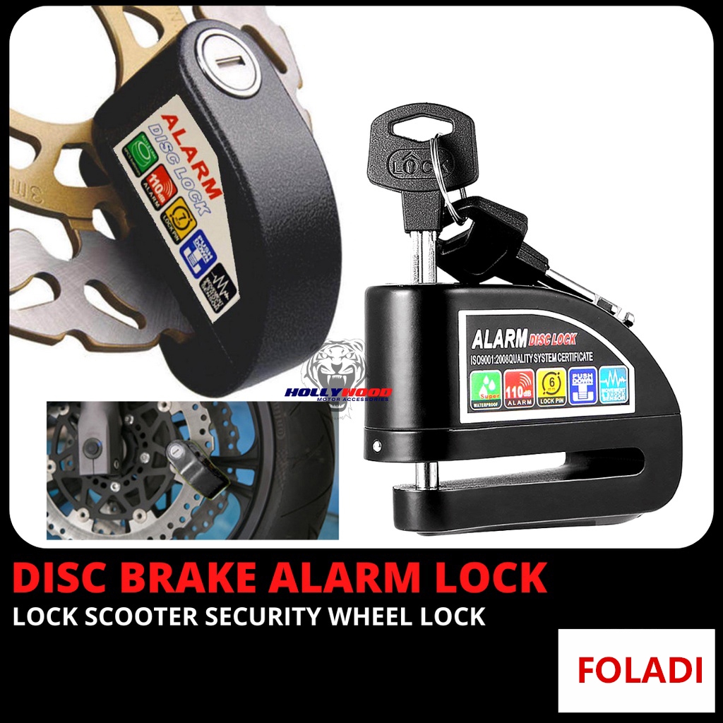 🔥UPGrade DISC LOCK ALARM MOTOR SCOOTER SUPERBIKE SECURITY ANTI THEFT ...