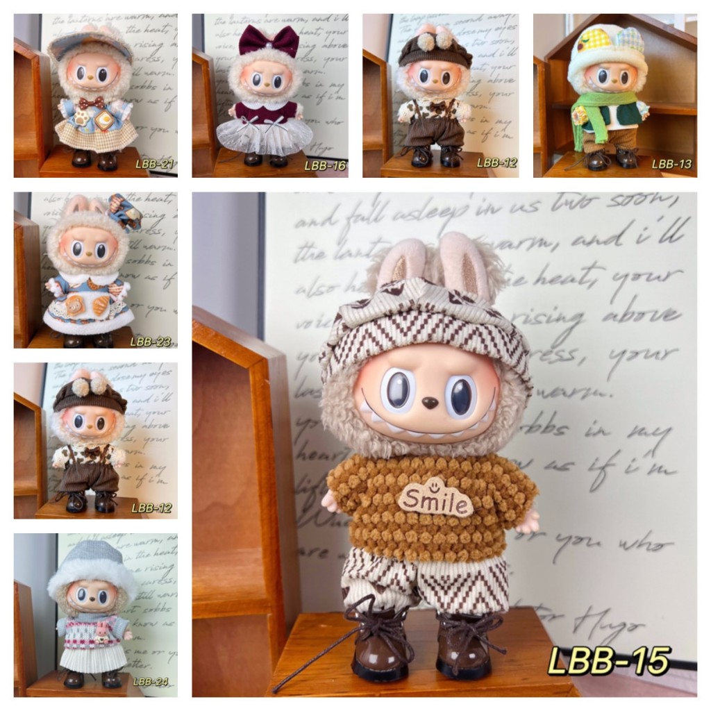 For 17cm Labubu Set Retro Style Hat Set Artistic Style Small Painter's ...