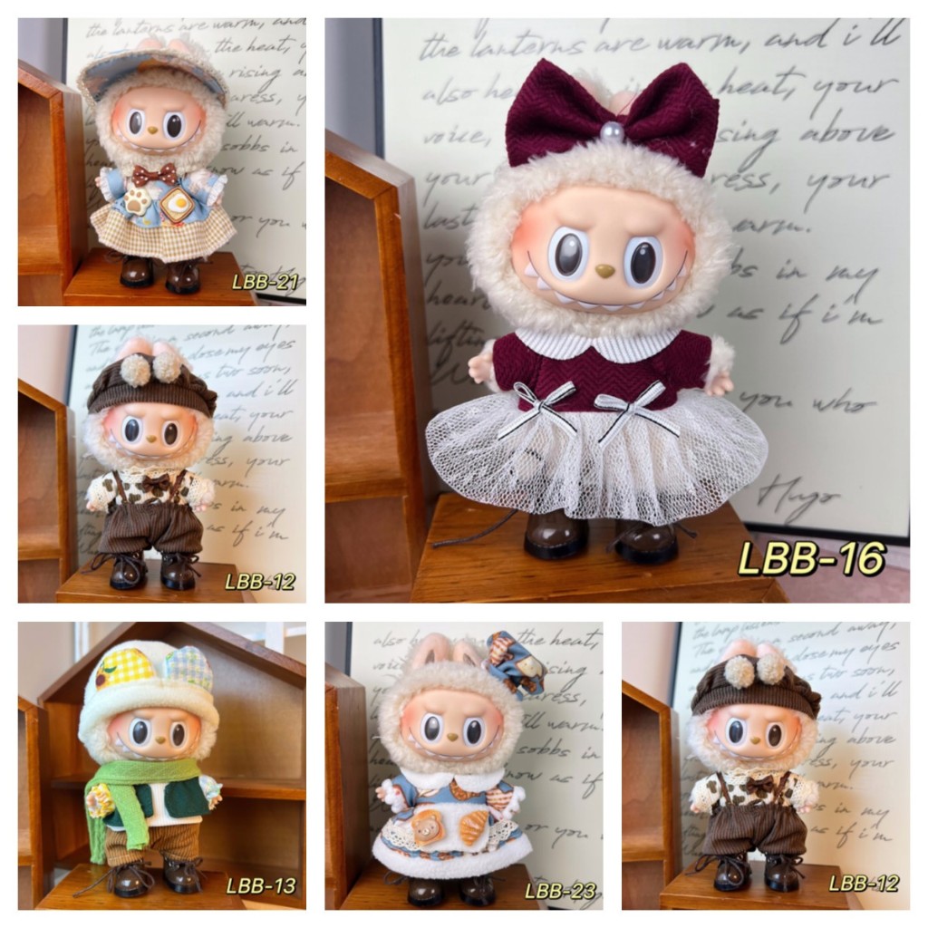 For 17cm Labubu Set Retro Style Hat Set Artistic Style Small Painter's ...
