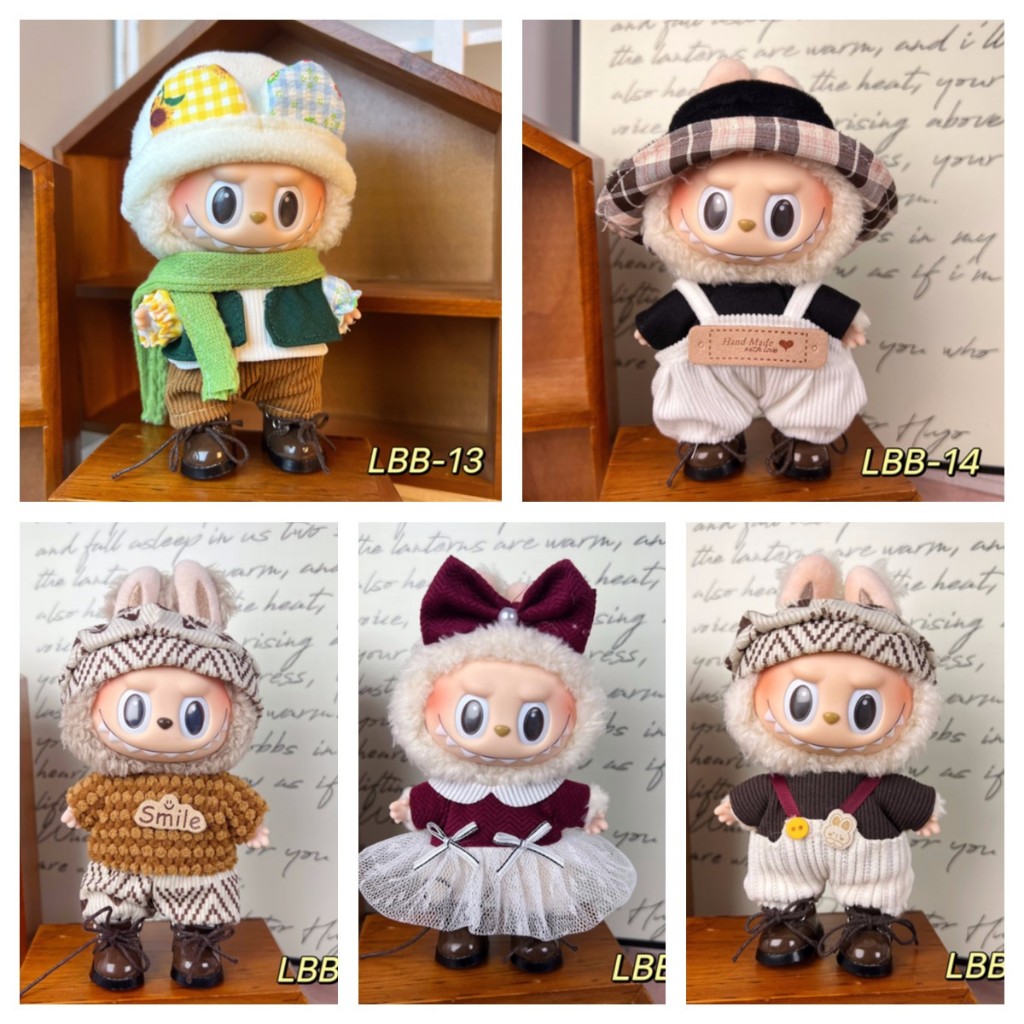 For 17cm Labubu Set Retro Style Hat Set Artistic Style Small Painter's ...