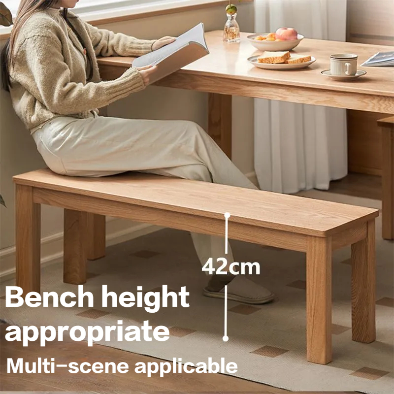 All Solid Wood Long Stool Small Apartment Household Log Narrow Stool ...